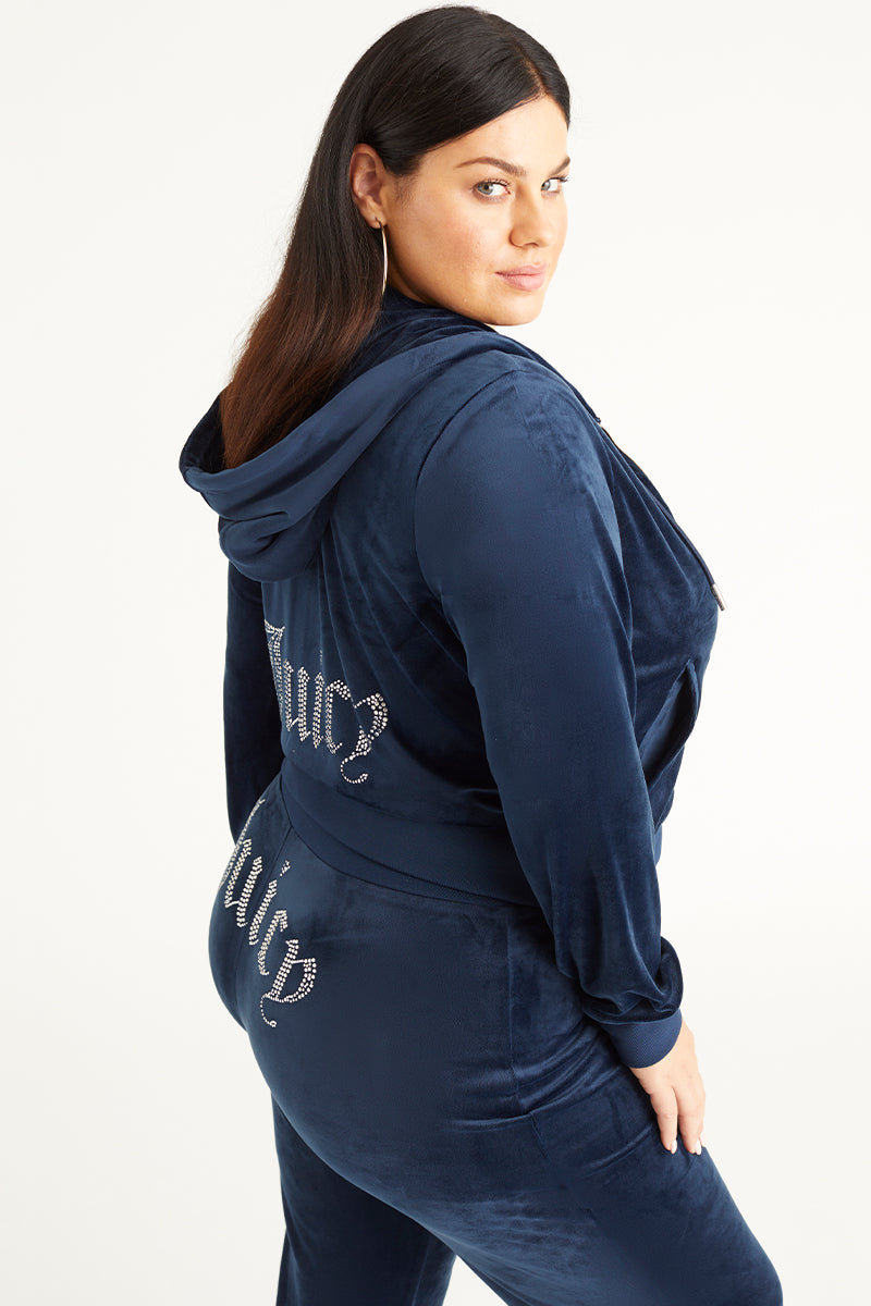 Plus-Size OG Big Bling Velour Hoodie - Juicy Couture