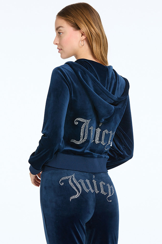 OG Big Bling Velour Hoodie - Juicy Couture