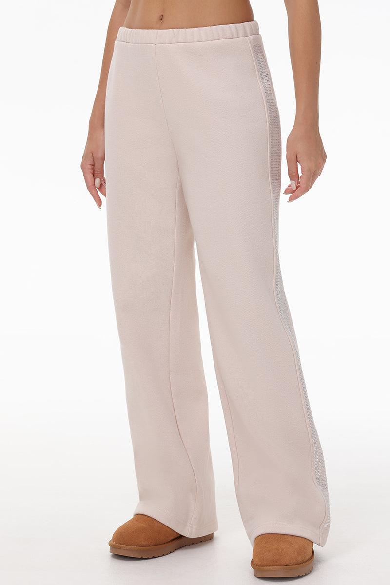Wide Leg Fleece Pants With Side Bling - Juicy Couture